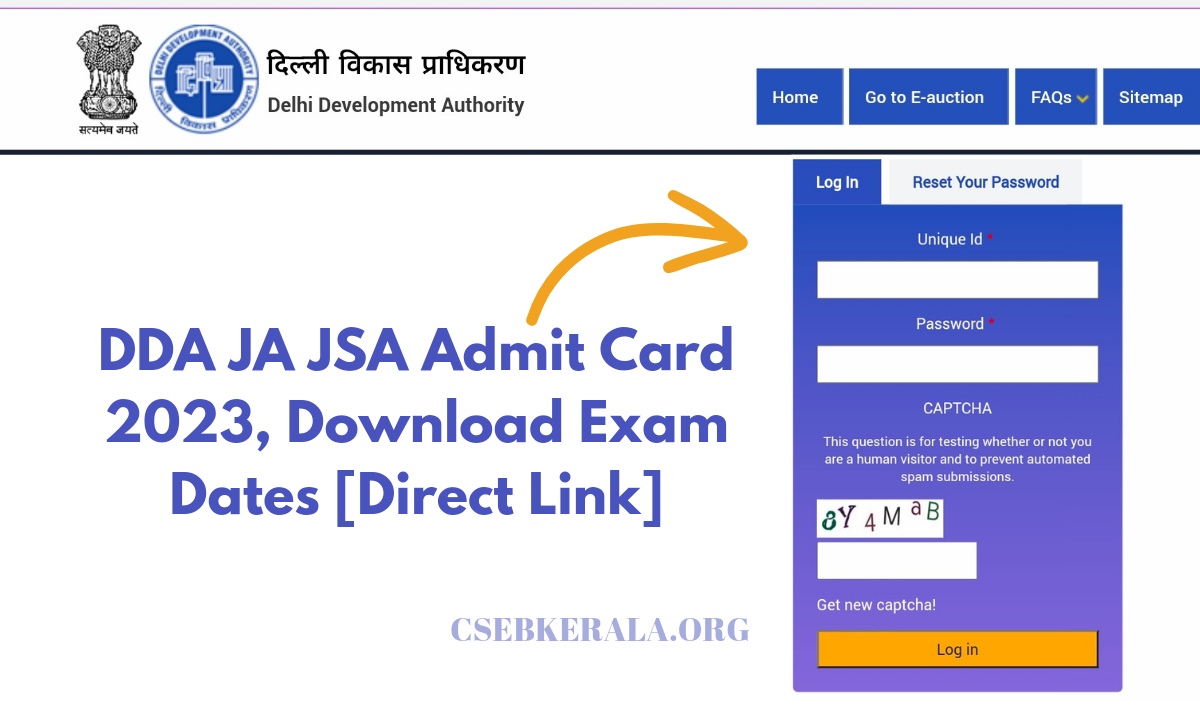 DDA JE Admit Card 2023, [OUT] Exam Dates and JSA Hall Ticket Download ...