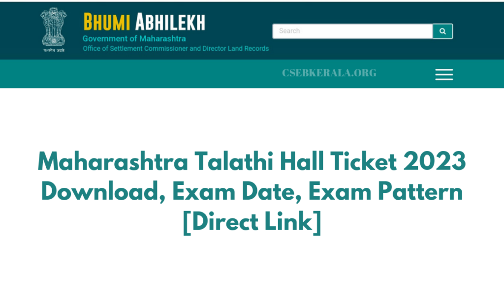 Maharashtra Talathi Hall Ticket 2023, [OUT] Downoad Exam Date & Pattern ...