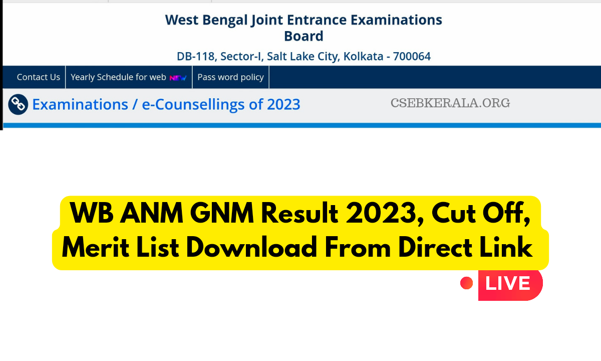 Wb Anm Gnm Result 2023 [live] Cut Off Marks Merit List